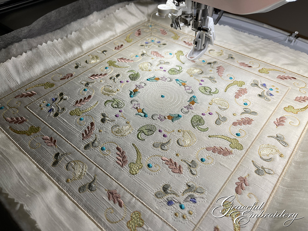 Joining embroidered quilt blocks QYAG part 1